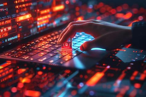 Digital Security Concept With Laptop And Binary Code Encryption