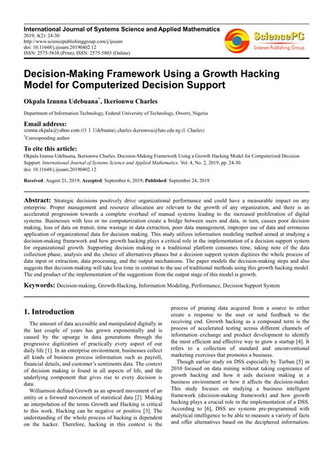 Pdf Decision Making Framework Using A Growth Hacking Model For