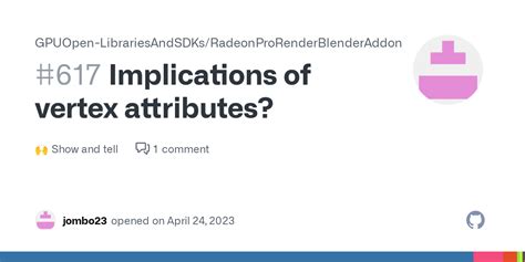 Implications Of Vertex Attributes · Gpuopen Librariesandsdks Radeonprorenderblenderaddon