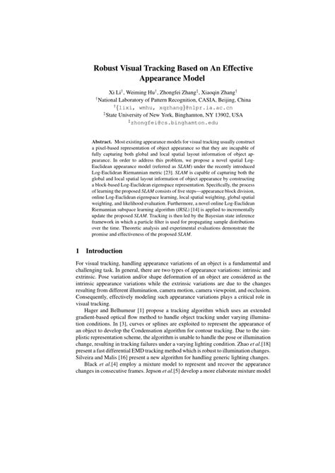 Pdf Robust Visual Tracking Based On An Effective Appearance Model