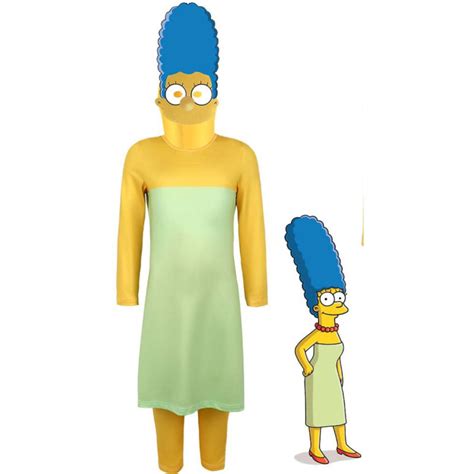 The Simpsons Marge Costume Bodysuit Mask Marge Cosplay Cosplay