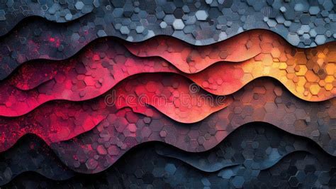 Vibrant Hexagonal Wave Pattern Abstract Background With Smooth Color Transition From Cool Blues