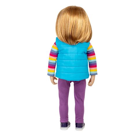 Kmf50 Mapleleaandme Doll Shoulder Length Blonde Hair Hazel Green