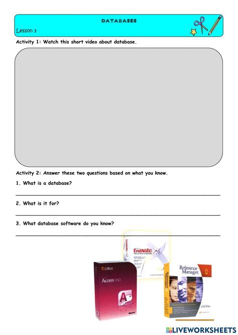 Databases Free Interactive Worksheets 907824