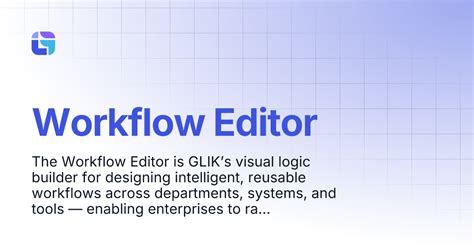 Workflow Editor Glik