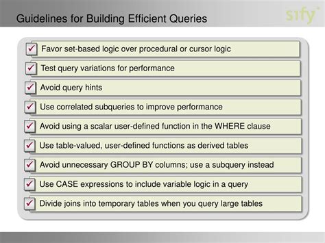 Ppt Module 7 Designing Queries For Optimal Performance Powerpoint
