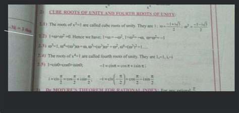 CUBE ROOTS OF UNITY A ND FOURTH ROOTS OF UNITY The Roots Of X