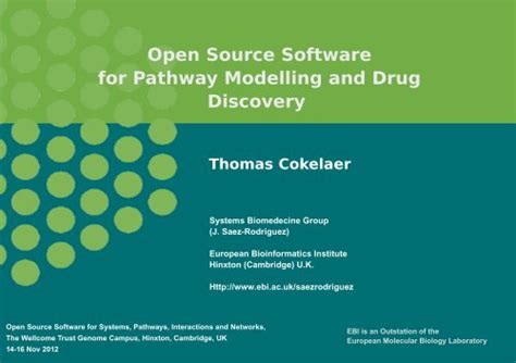 Open Source Software For Pathway Modelling And Drug Discovery