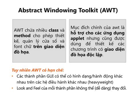 Bài Giảng Lập Trình Java Bài 8 Giới Thiệu Về Swing Trường Đại Học Fpt