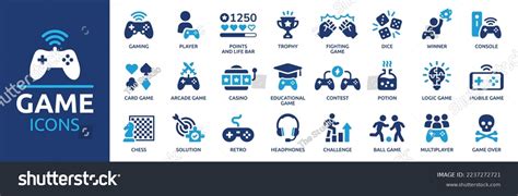 Game Icon Set Gaming Icon Elements Stock Vector Royalty Free 2237272721 Shutterstock