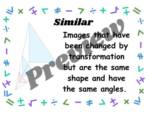 Math Term Posters Dilations Similarity And Introducing Slope Tpt
