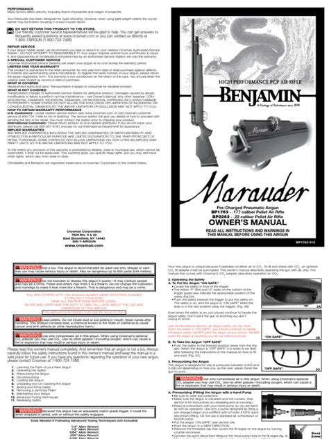 Marauder Manual Pdf Trigger Firearms Rifle