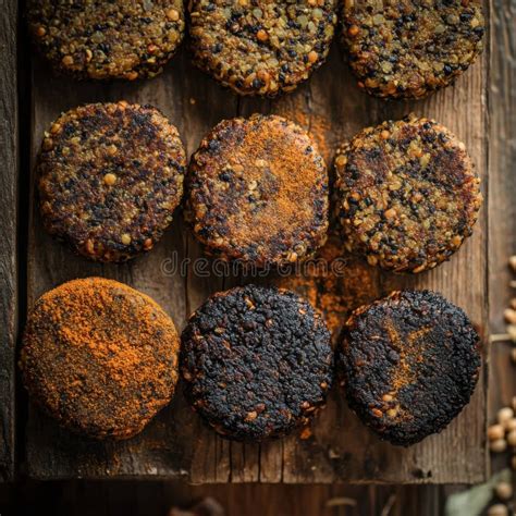 A 4x4 Grid Layout Where Identically Shaped Lentil And Black Bean