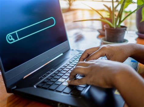 Premium Photo Human Hand Working On Computer And Protection Icon