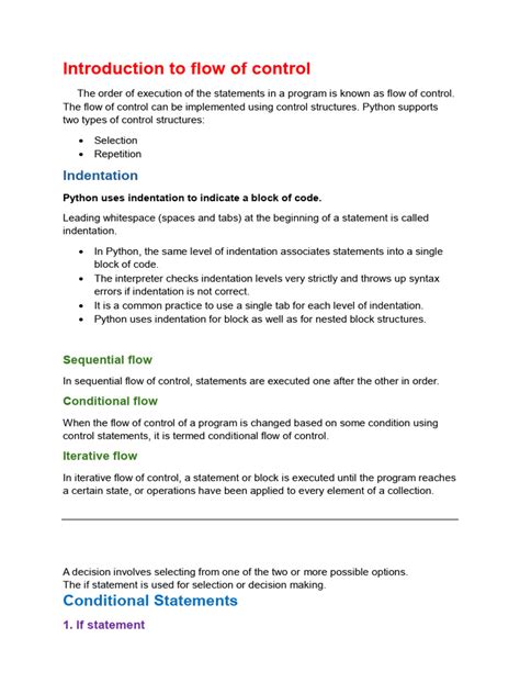6 Introduction To Flow Of Control Pdf Control Flow Computing