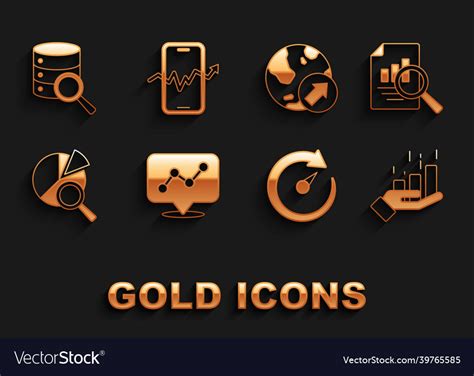 Set Graph Chart Infographic Document Royalty Free Vector