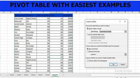 Pivot Table In Excel In Hindi How To Create Pivot Table In Microsoft Excel Youtube