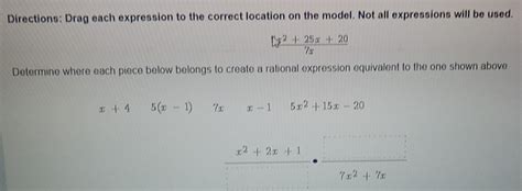 Solved Directions Drag Each Expression To The Correct Location On The