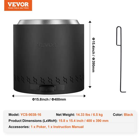 Vevor Smokeless Fire Pit Stove Bonfire 158 In Dia Wood Burning