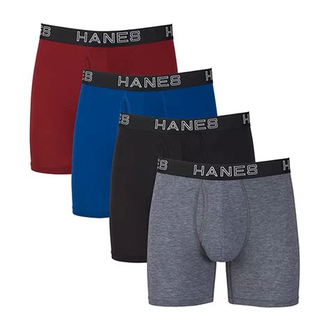 Hanes Ultimate Comfort Flex Fit Total Support Pouch Mens 4 Pack Support