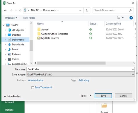 Cara Menyimpan Workbook Pada Ms Excel