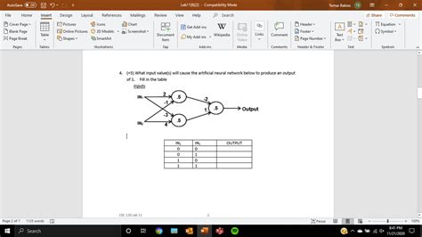 4 5 What Input Values Will Cause The Artificial Neural Network Below To Produce An Output