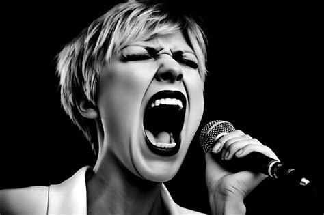 Metal Girl Yells Into A Microphone Neural Network Ai Generated