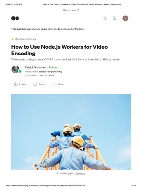 Nodejs Workers For Video Encoding Pdf Software Development Computing