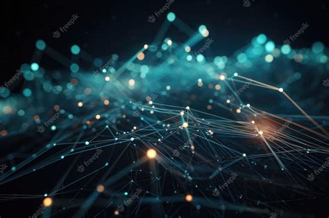 premium photo abstract connected dots and lines concept of ai technology motion of digital