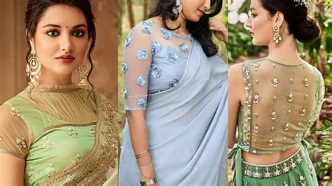 Latest Blouse Designs For Net Sarees