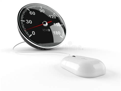 Network Speed Meter With Computer Mouse Stock Illustration
