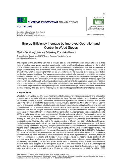 Pdf Energy Efficiency Increase By Improved Operation And Control In