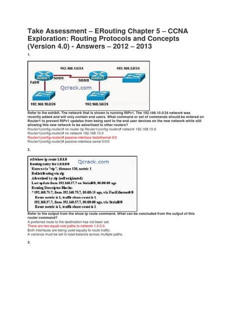take assessment erouting chapter 5 ccna exploration routing