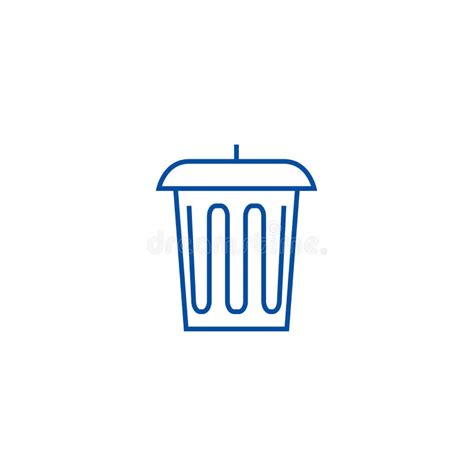 Garbage Office Bin Line Icon Concept Garbage Office Bin Flat Vector Garbage Office Bin Line Icon Concept Garbage Office Bin Flat Vector