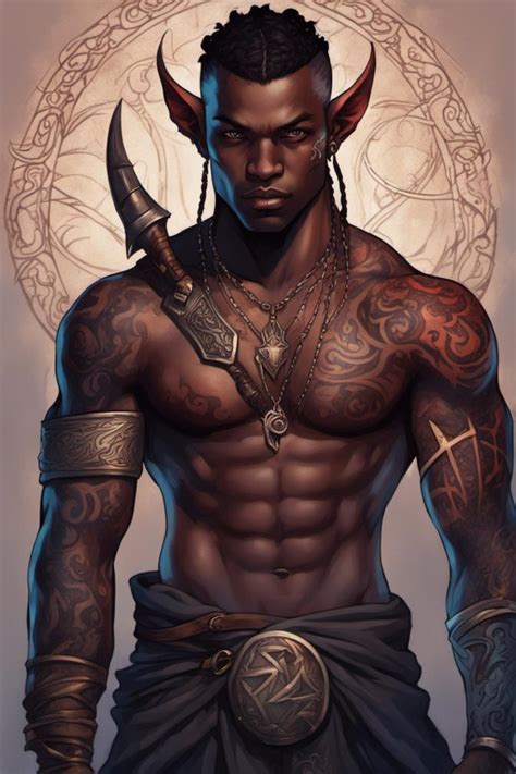 Tattooed Muscular Male Dark Skinned Elf By Forsaken1171 On Deviantart