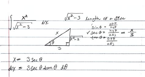 [calculus 2 Trigonometric Substitution] Why Is My Work Wrong Dont Get Why The 3 Is In A
