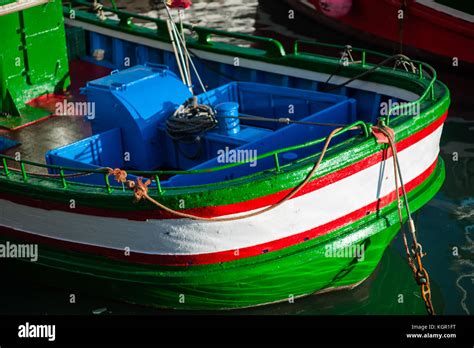Green Fishing Boat Stock Photo - Alamy