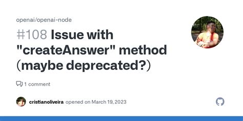 Issue With Createanswer Method Maybe Deprecated · Issue 108