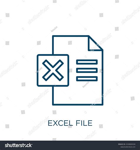 Excel File Icon Thin Linear Excel Stock Vector Royalty Free Shutterstock