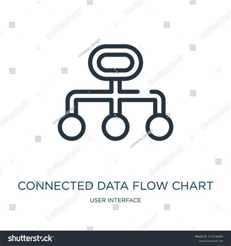 Connected Data Flow Chart Thin Line Stock Vector Royalty Free Shutterstock