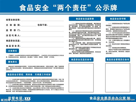 食品安全 两个责任 公示牌设计图 广告设计 广告设计 设计图库 昵图网