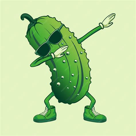 Premium Vector Dabbing Dance Pickle With Sunglass Vector Design