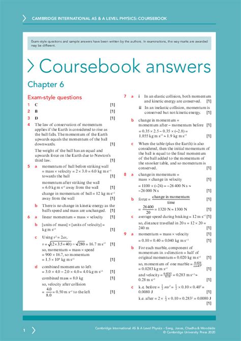 Exam Style Answers 6 Asal Physics Cb Pdfcoffee Com