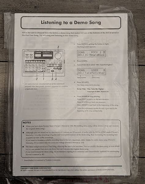 Boss Js 5 Jam Station Manual Reverb Uk
