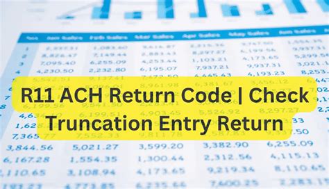 R11 Ach Return Code Check Truncation Entry Return