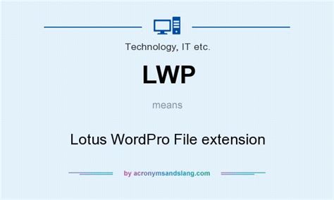 LWP Lotus WordPro File Extension In Technology IT Etc By AcronymsAndSlang Com