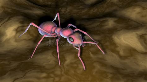 3d Illustration Of An Ant Displaying Its Intricate Body Structure And