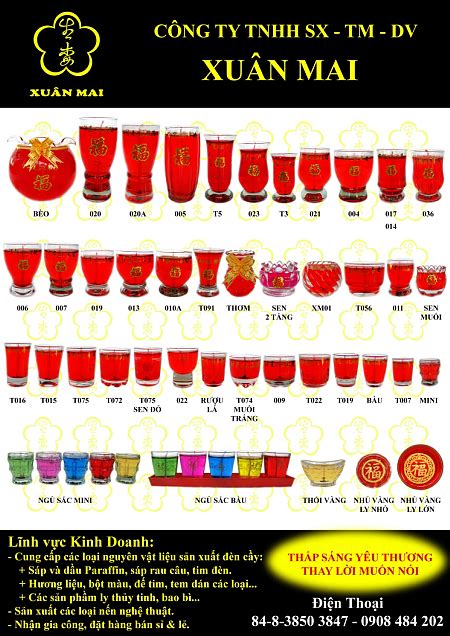 Hcm Nến Ly Xuân Mai Chuyên Cung Cấp Sỉ Và Lẻ Đèn Cầy Ly Nến Ly Thờ