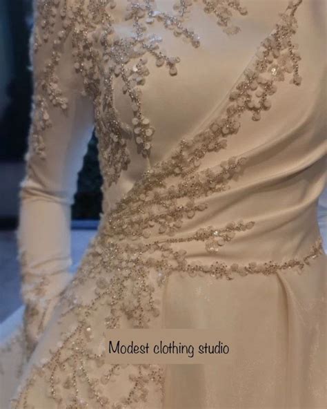 Luxury White Muslim Evening Dress For Women Wedding Party Etsy Gaun Penerima Tamu Gaun