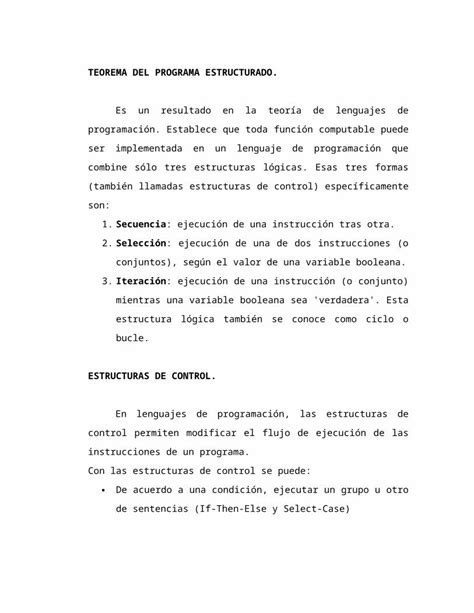 Docx Teorema Del Programa Estructurado Dokumentips